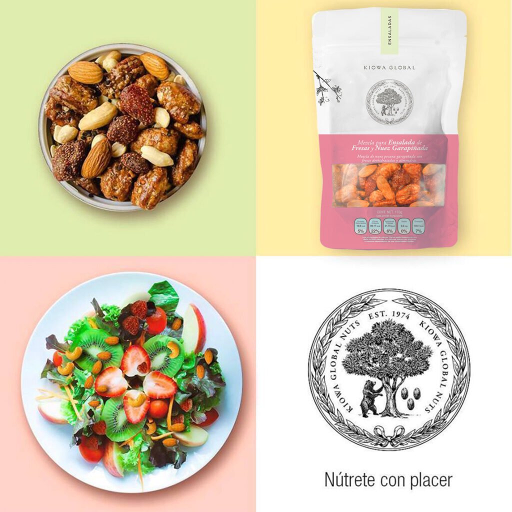 Mezcla para Ensalada Nuez Pecana Garapiñada, almendra y Fresas ...